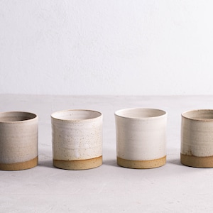 A Set of 4 Ceramic Mugs, Four Pottery Mugs, Coffee/tea Stoneware Mug ...