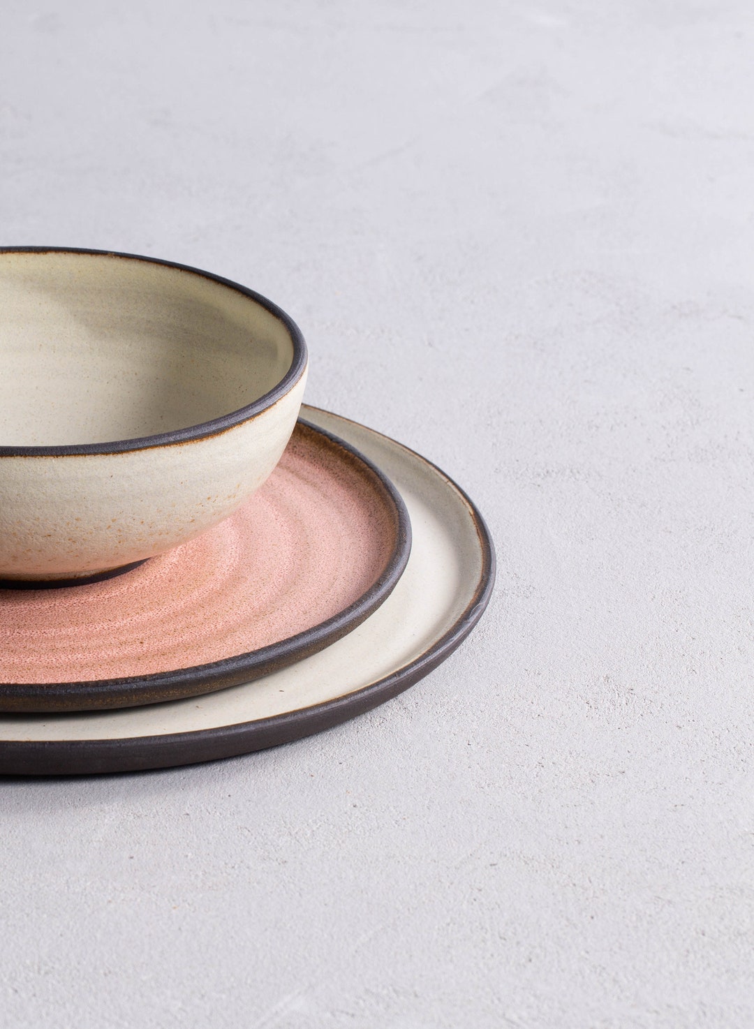 Mix and Match Set of Ceramic Dinnerware, Set of Main Course Plate ...