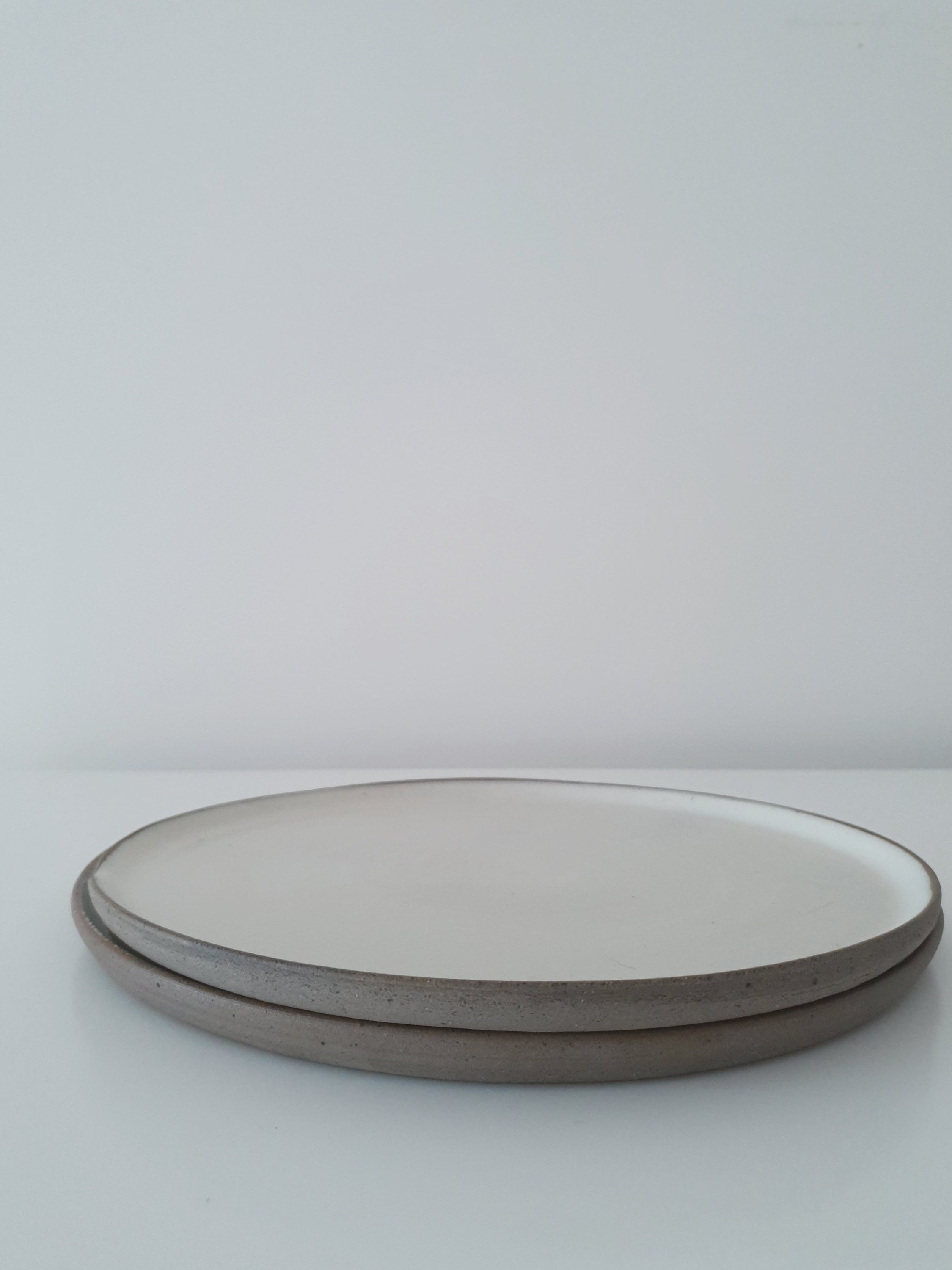 Handmade Pottery Dinner Plates Set of 2 Flat Ceramic Dinner | Etsy