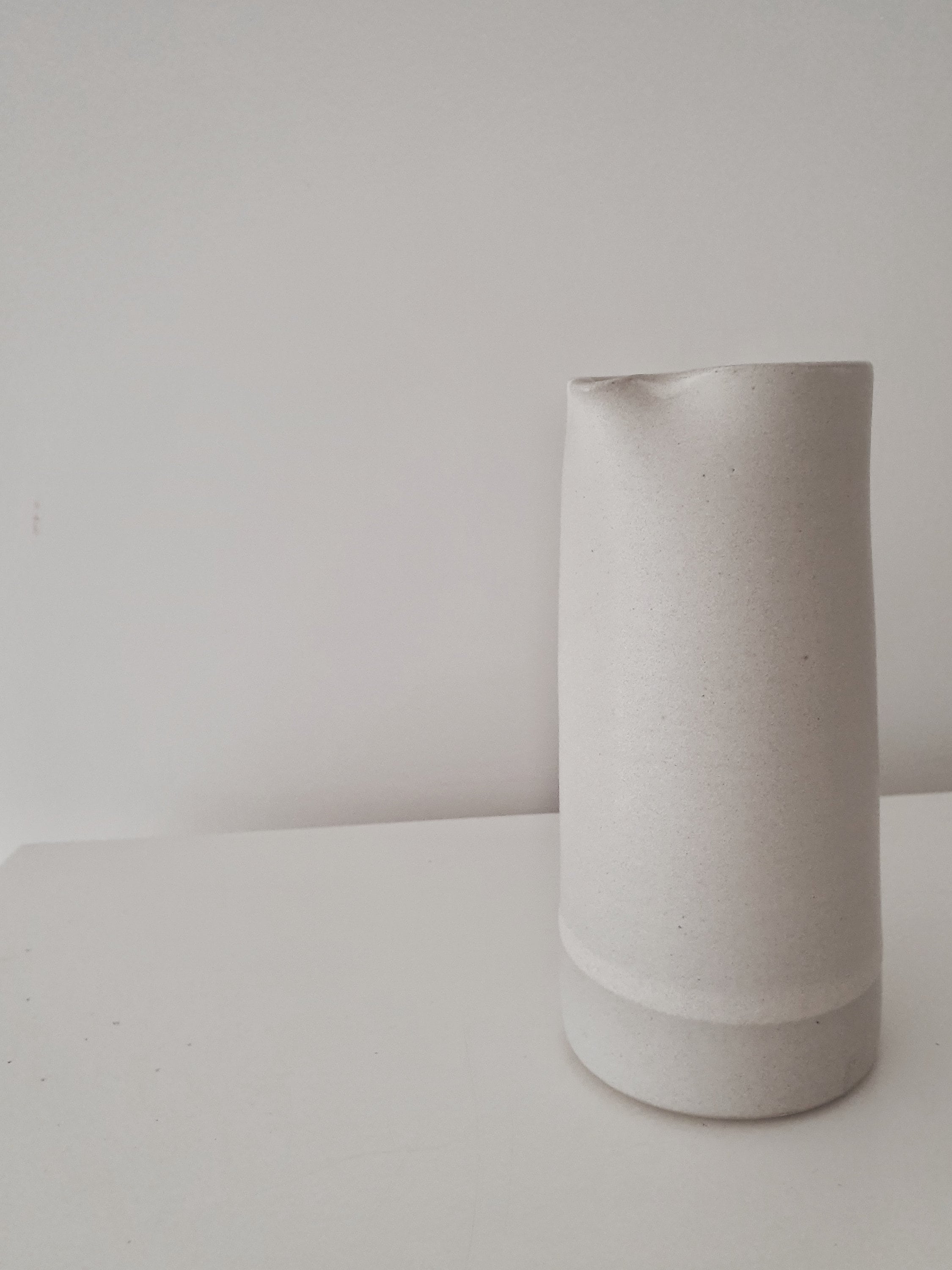 White Cylinder Pitcher White Ceramic Water Pitcher Ceramic | Etsy