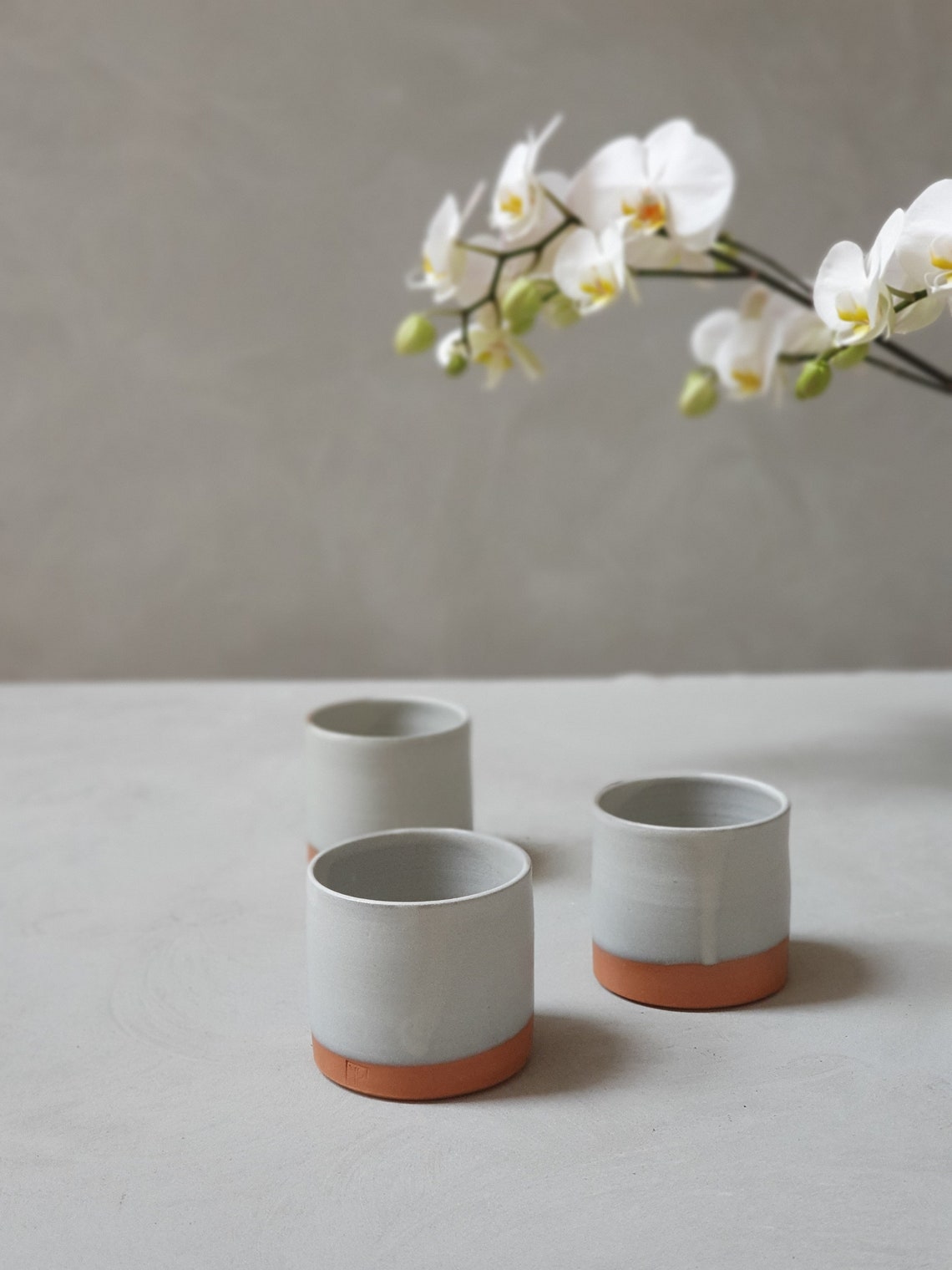 2 Cylindrical Ceramic Mugs Two Pottery Mugs 2 Coffee / Tea - Etsy