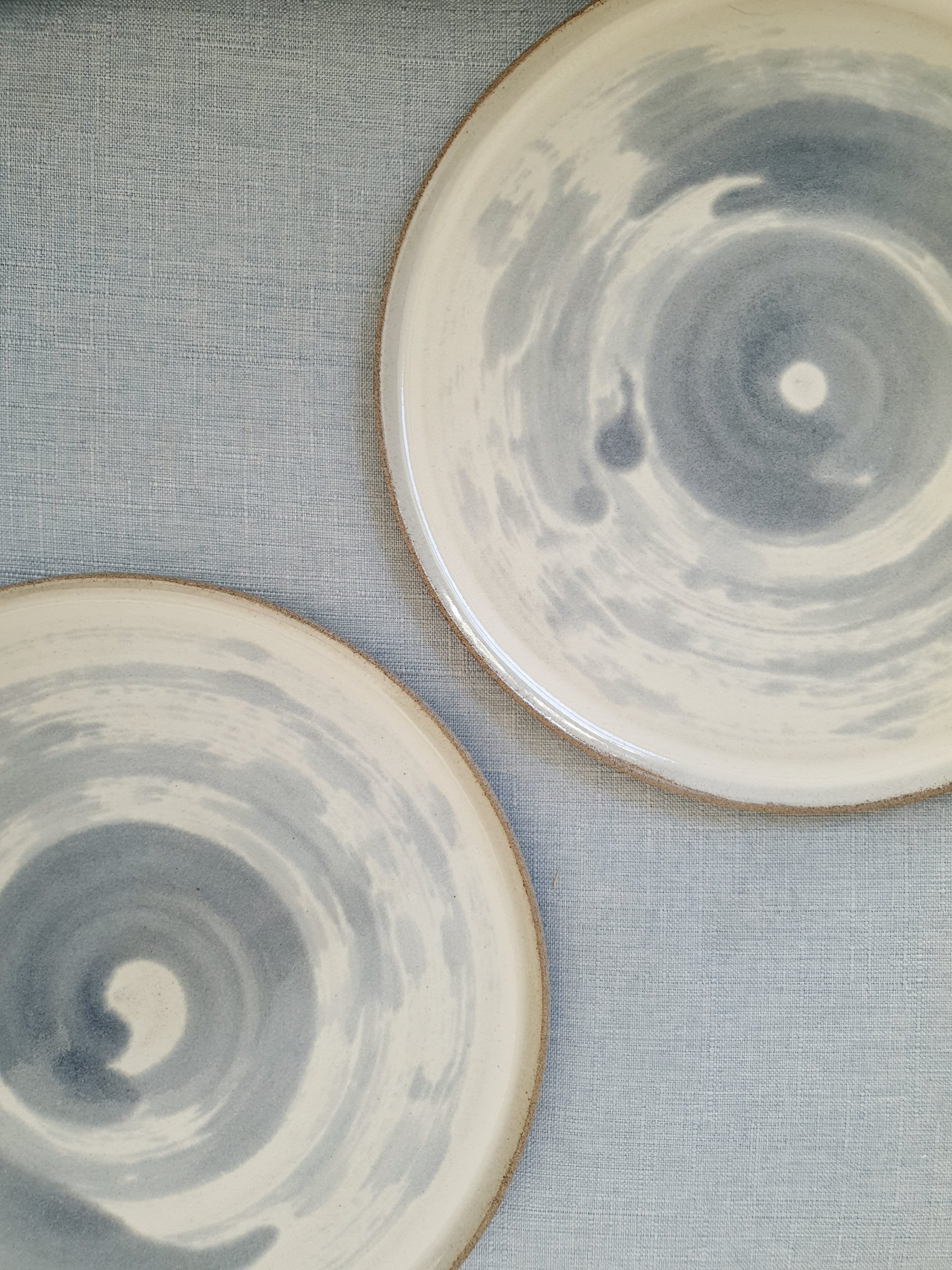 Handmade Pottery Dinner Plates Set of 2 Flat Ceramic Dinner | Etsy