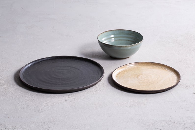 Colorful Ceramic Dinnerware Set Set of Main Course Plates - Etsy