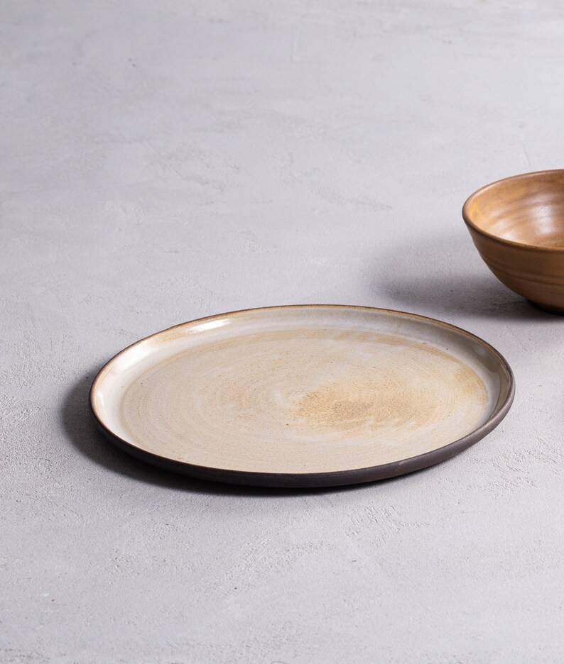 2 Colorful Ceramic Plates Pottery Handmade Plates Dinner - Etsy