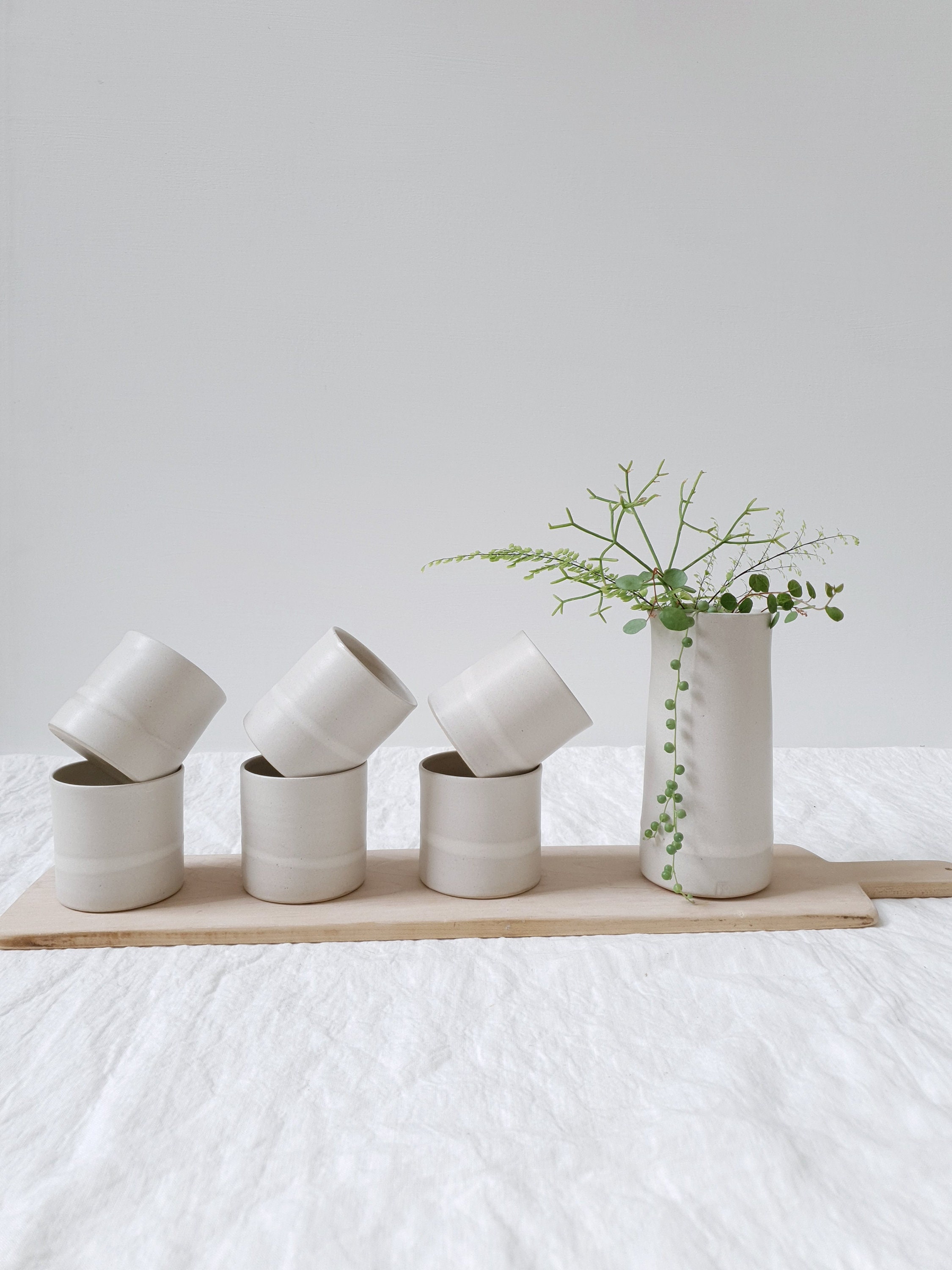 Ceramic 6 Cups Set White Cups Ceramic Espresso Mugs White - Etsy