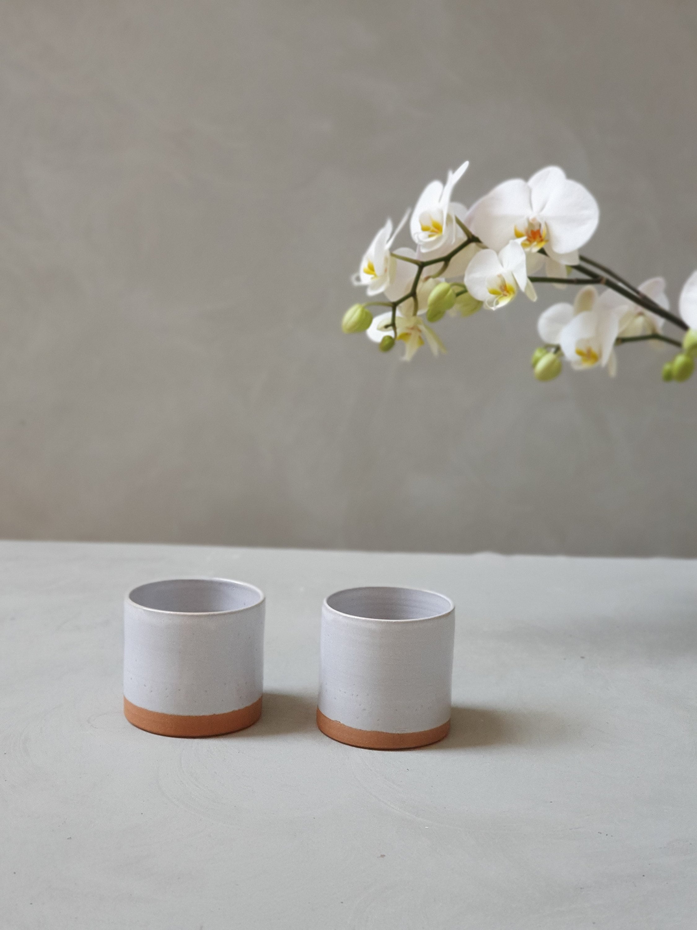 2 Cylindrical Ceramic Mugs Two Pottery Mugs 2 Coffee / Tea - Etsy