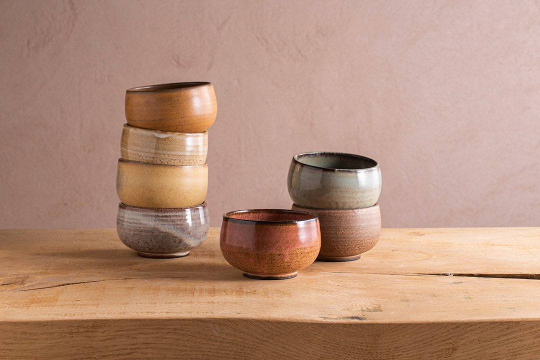 Set of TWO Colorful Handmade Ceramic Bowls, Modern Dessert Bowls ...