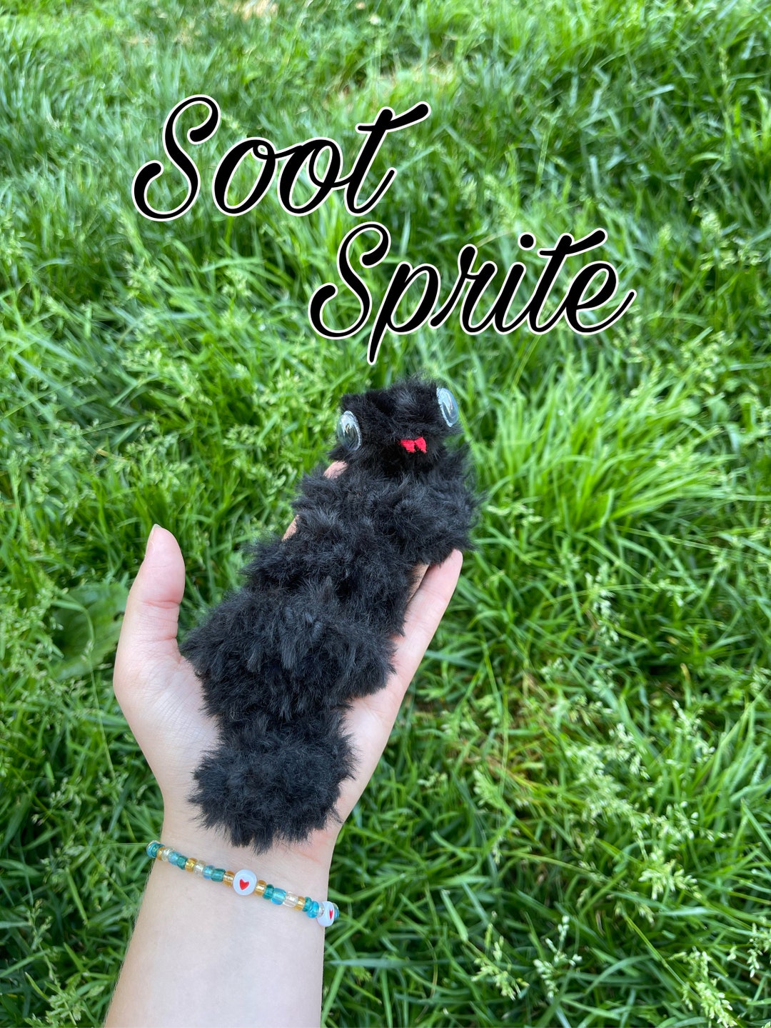 Snerm Pet "soot Sprite" | Hand-knit Snake Worm Plush | Desk Decor ...
