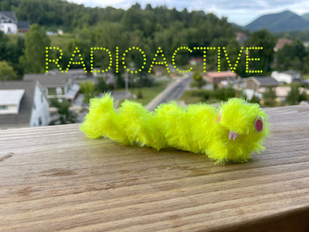 Radioactive | "snerm Pet" Snake Fidget Toy | Adult Fuzzy Worm Trinket ...