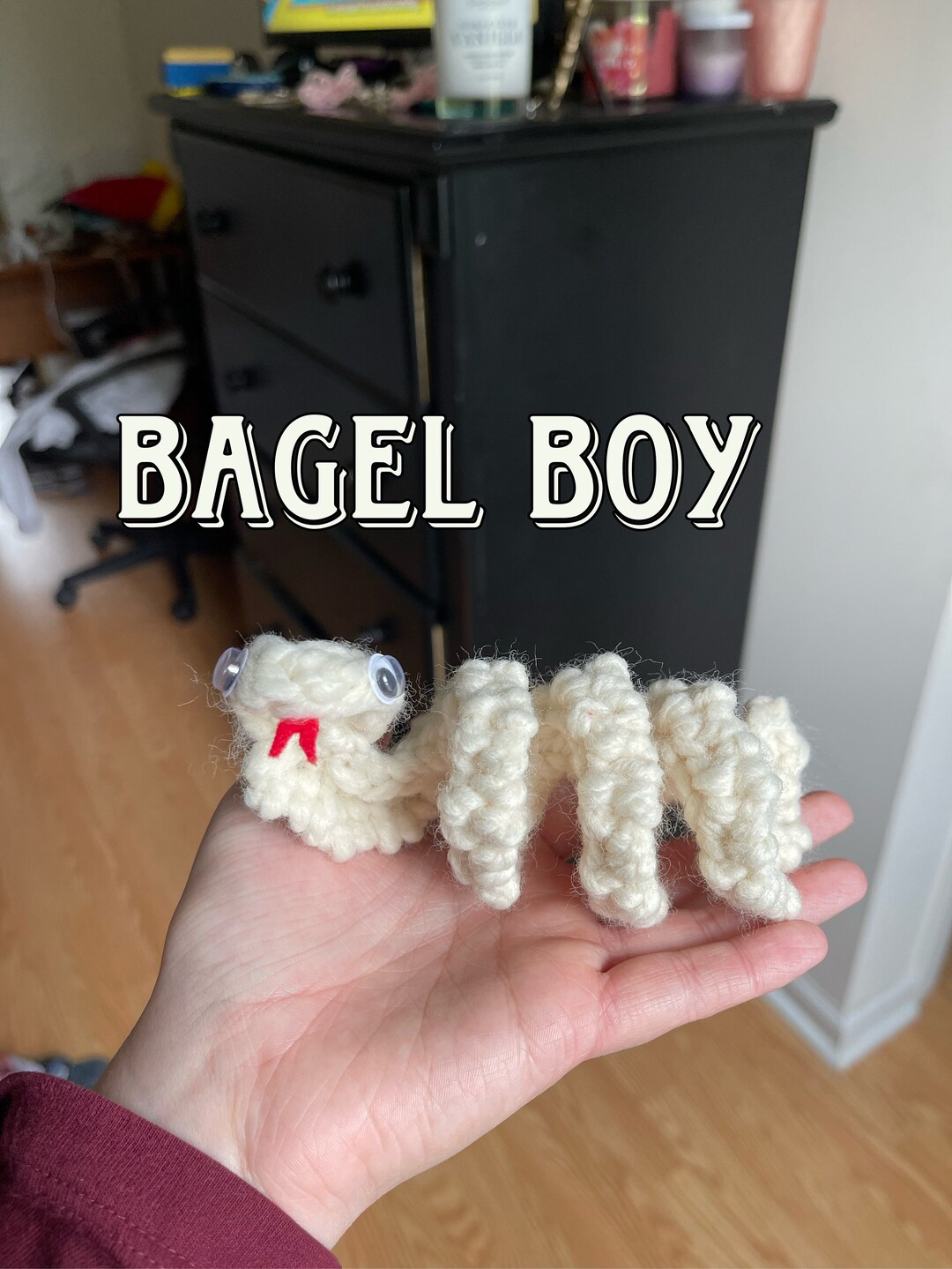 Bagel Boy | "snerm Pet" Snake Fidget Toy | Adult Snuggly Wool Worm ...
