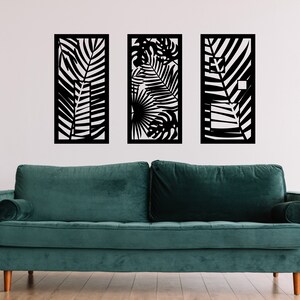 Palm Tree Leaves Cnc Panel. 3 Wall Art Leaf Decor. DXF, SVG, PNG ...