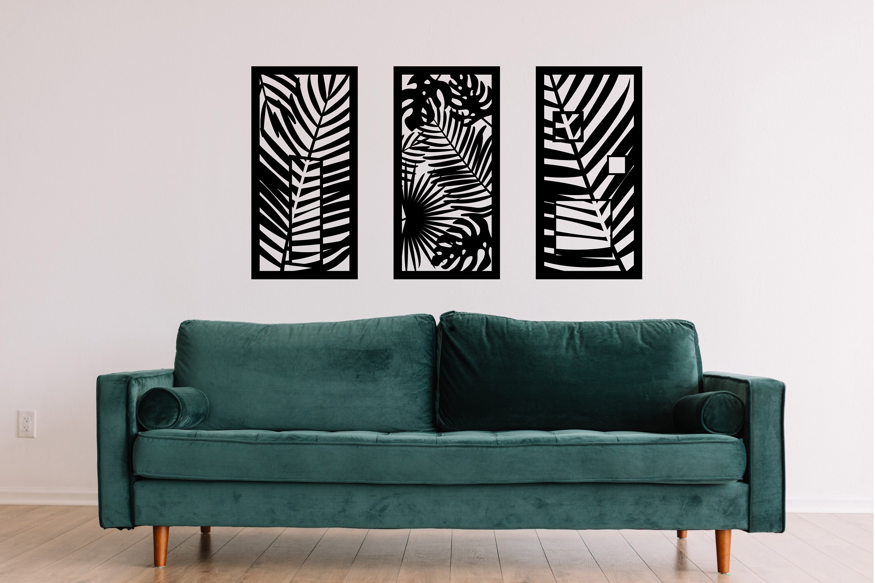 Palm Tree Leaves Cnc Panel. 3 Wall Art Leaf Decor. DXF, SVG, PNG ...