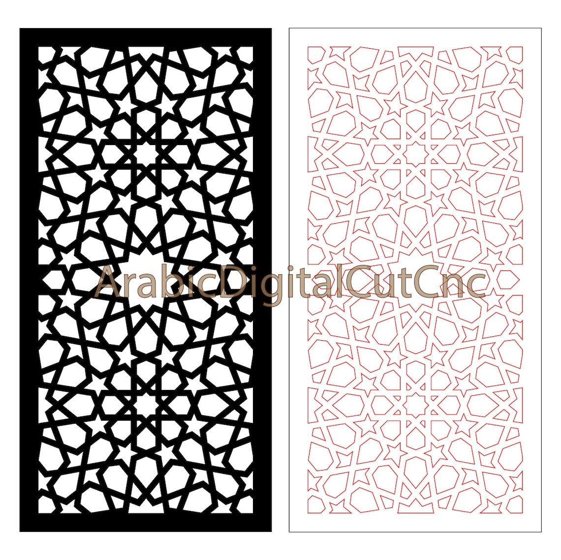 Morocco Jali Stencil, Geometric Laser Cutting Templates, Digital ...