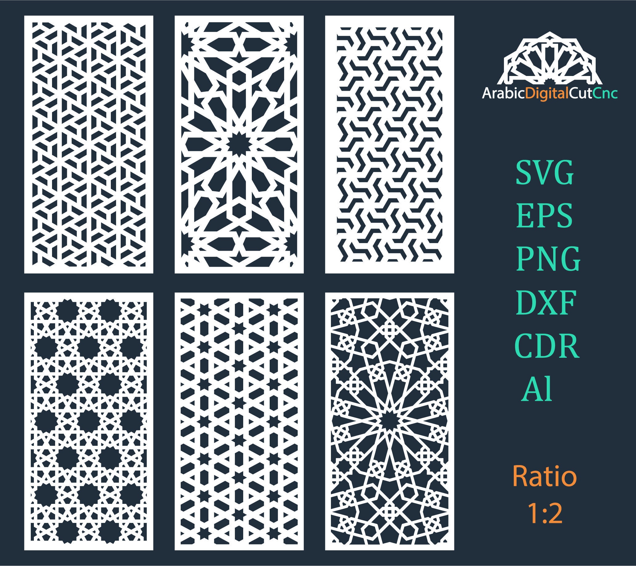 Cnc Files,decorative Screen,panels.islamic Geometric Laser Cutting ...