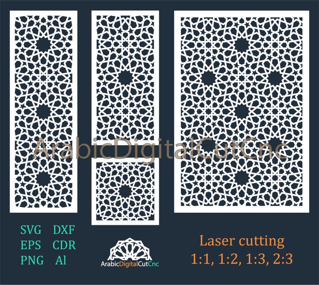 Morocco Jali Stencil, Geometric Laser Cutting Templates, Digital ...