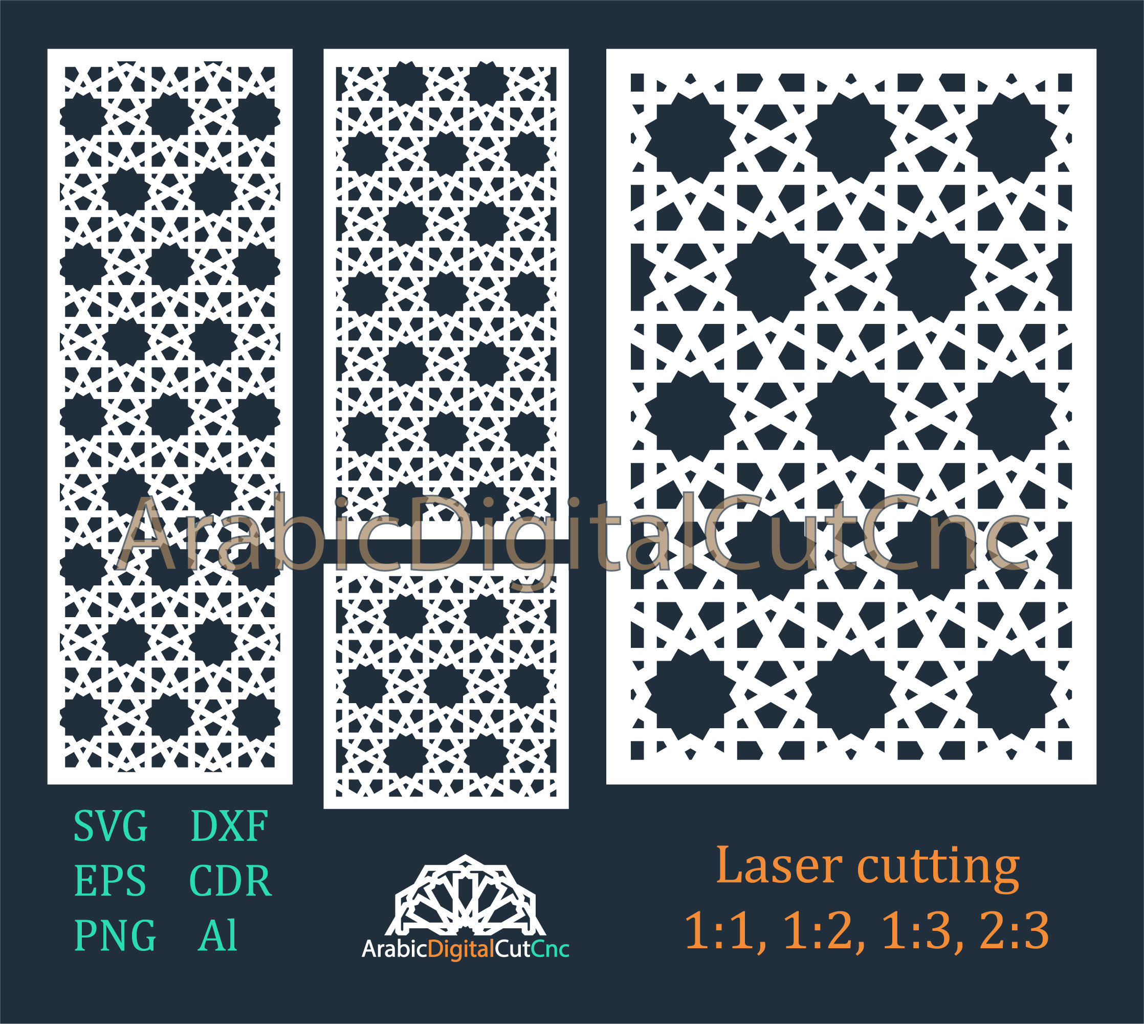 Cnc Files,decorative Screen,panels.islamic Geometric Laser Cutting ...