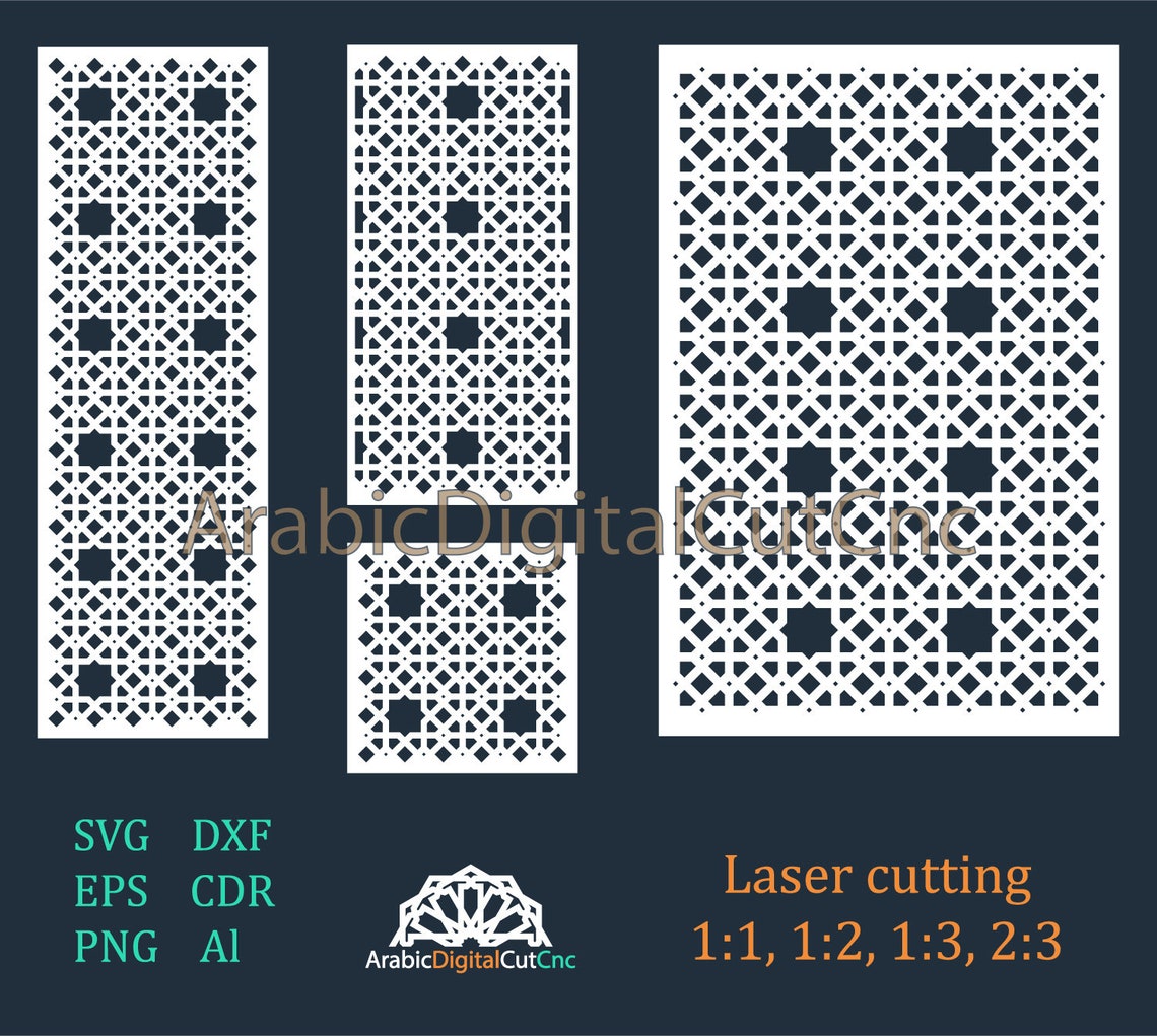 Dxf,cdr,svg,eps,png, Al (21 Files). Arabic Geometric Laser Cutting ...