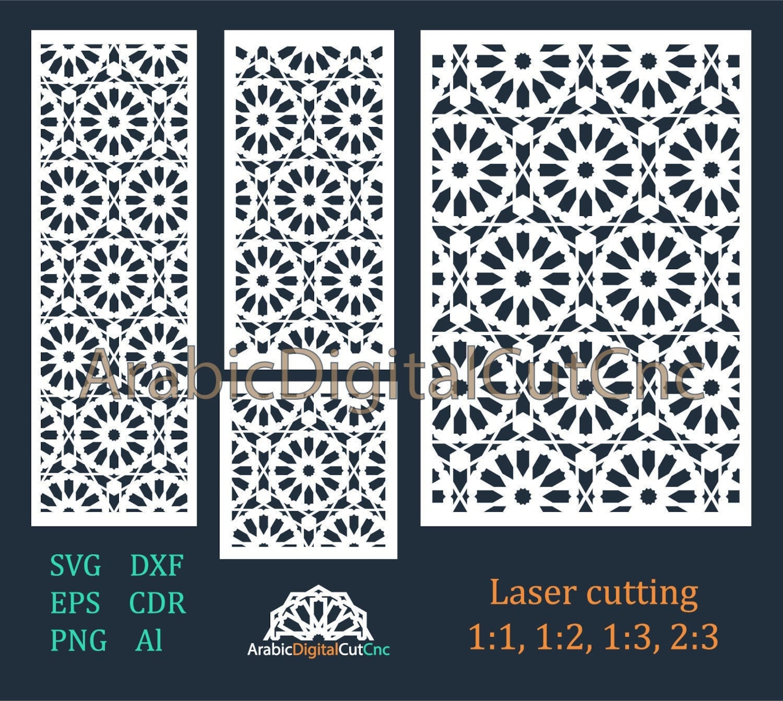 Arabic Geometric Laser Cutting Templates, Digital Pattern Set. Cnc ...