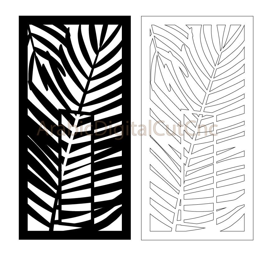 Palm Tree Leaves Cnc Panel. 3 Wall Art Leaf Decor. DXF, SVG, PNG ...