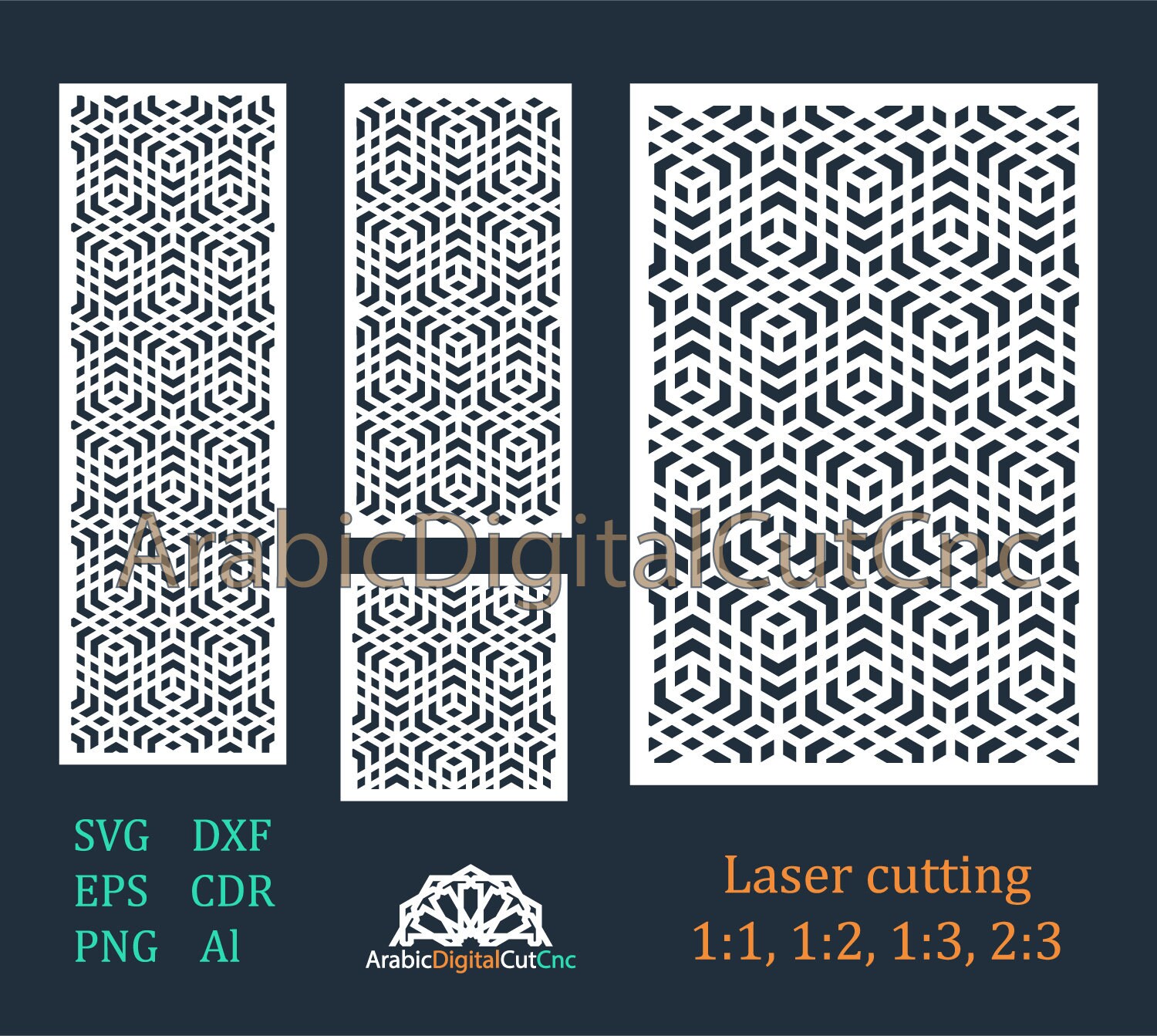 Cnc files,DXF,CDR,SVG,Eps,Png Moroccan decorative screen,panels ...
