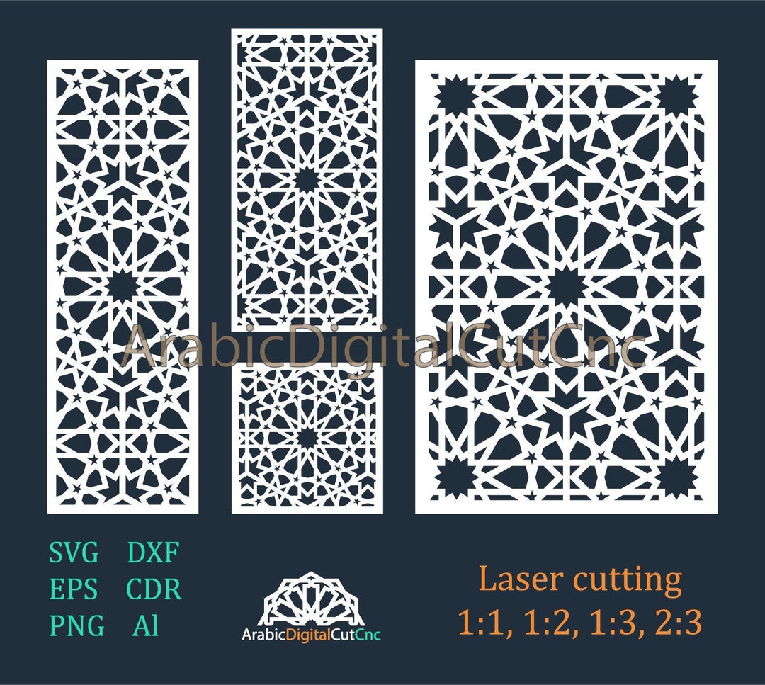 Morocco Geometric Laser Cutting Templates, Digital Pattern Set. Cnc ...