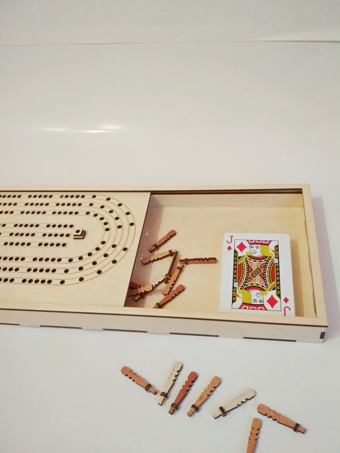 Cribbage set svg vector files laser cut. Dxf pattern Board or | Etsy
