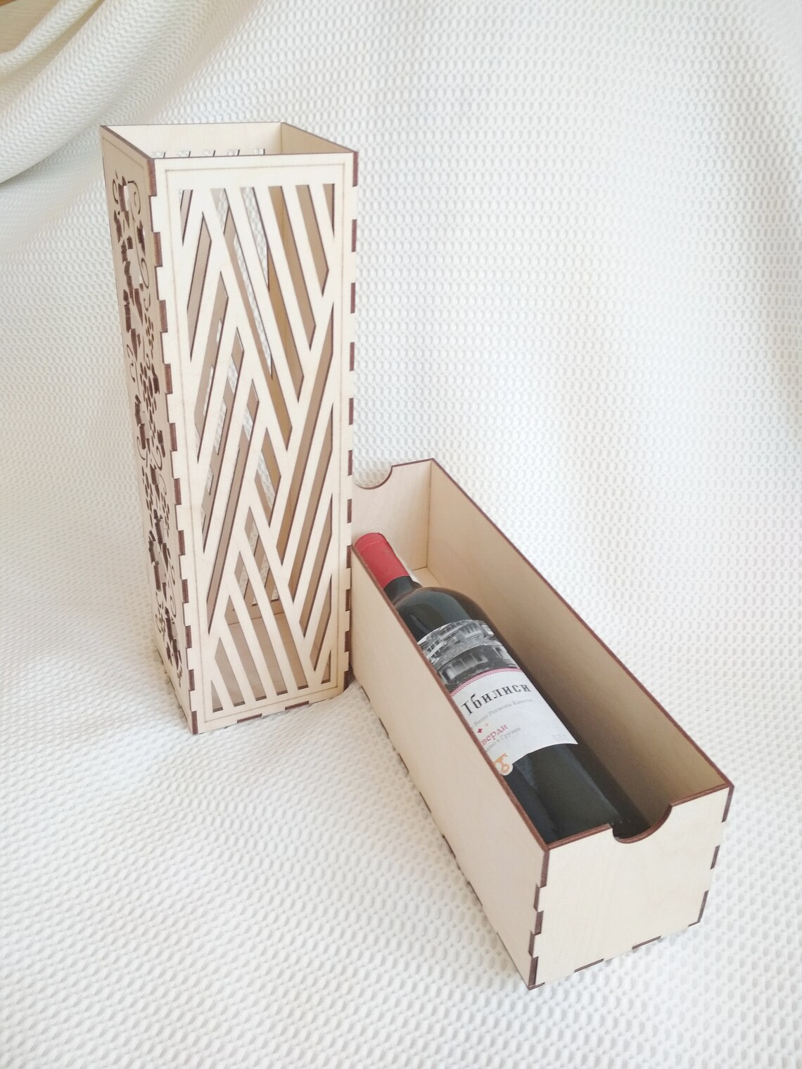 Wine box vector template laser or cnc cut. Vine holder svg dxf | Etsy