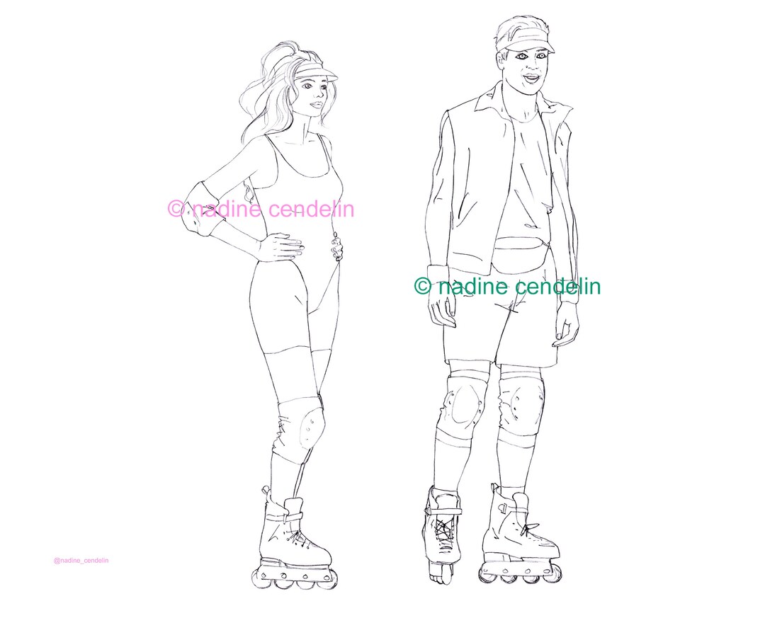 Coloring Page Barbie Inline Skates Margot Figurine to Color Fashion ...