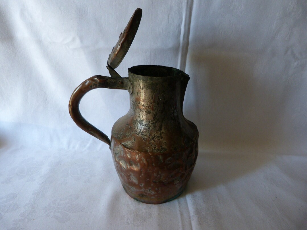C1800's Pitcher Jug. French Copper & Tin, Hand Beaten, Home Decor ...