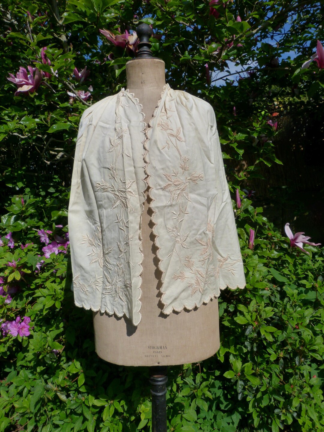 Antique French Cape, Silk Cape With Embroidery C1800's Ivory Small - Etsy