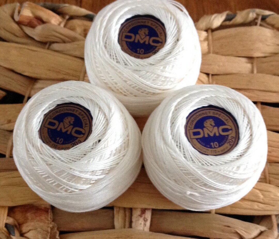 Vintage French Cotton Crochet Thread 110m Approx White, Used for ...