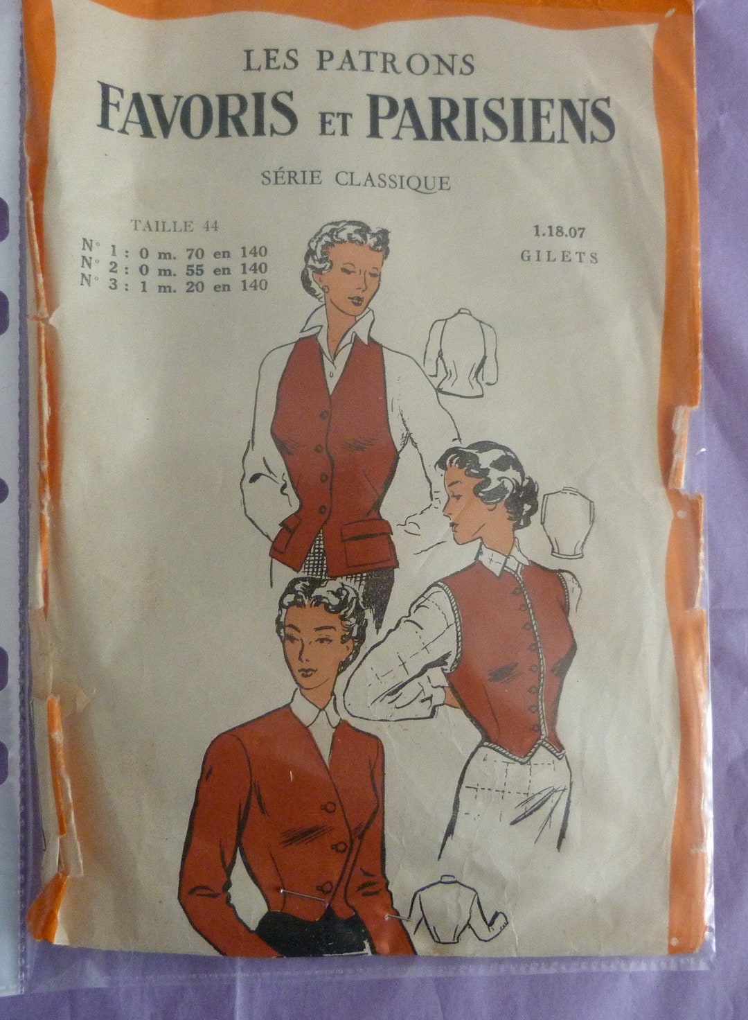Rare Vintage 1940’s French Dressmaking Pattern “favoris & Parisiens ...