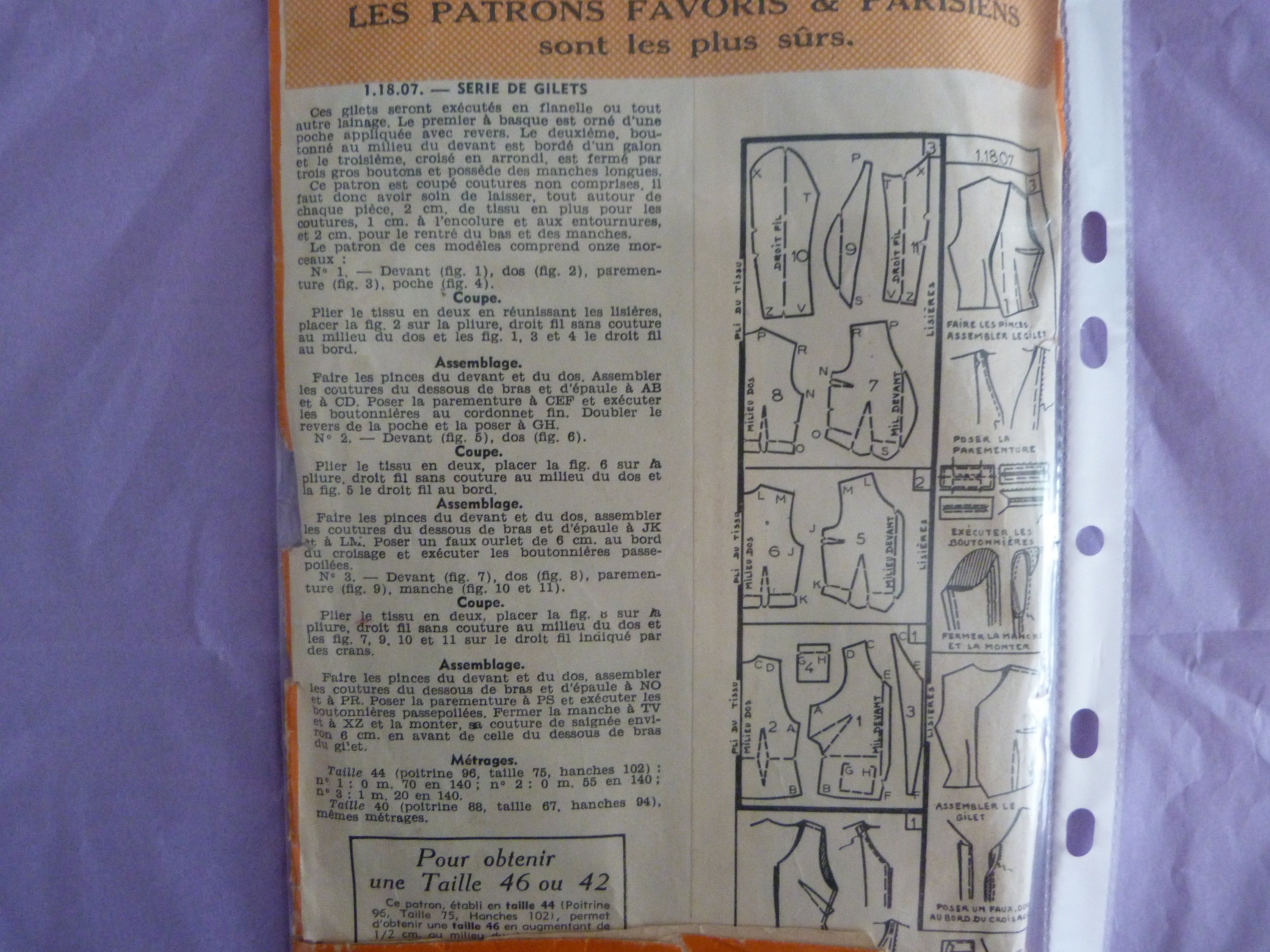 Rare Vintage 1940’s French Dressmaking Pattern “favoris & Parisiens ...