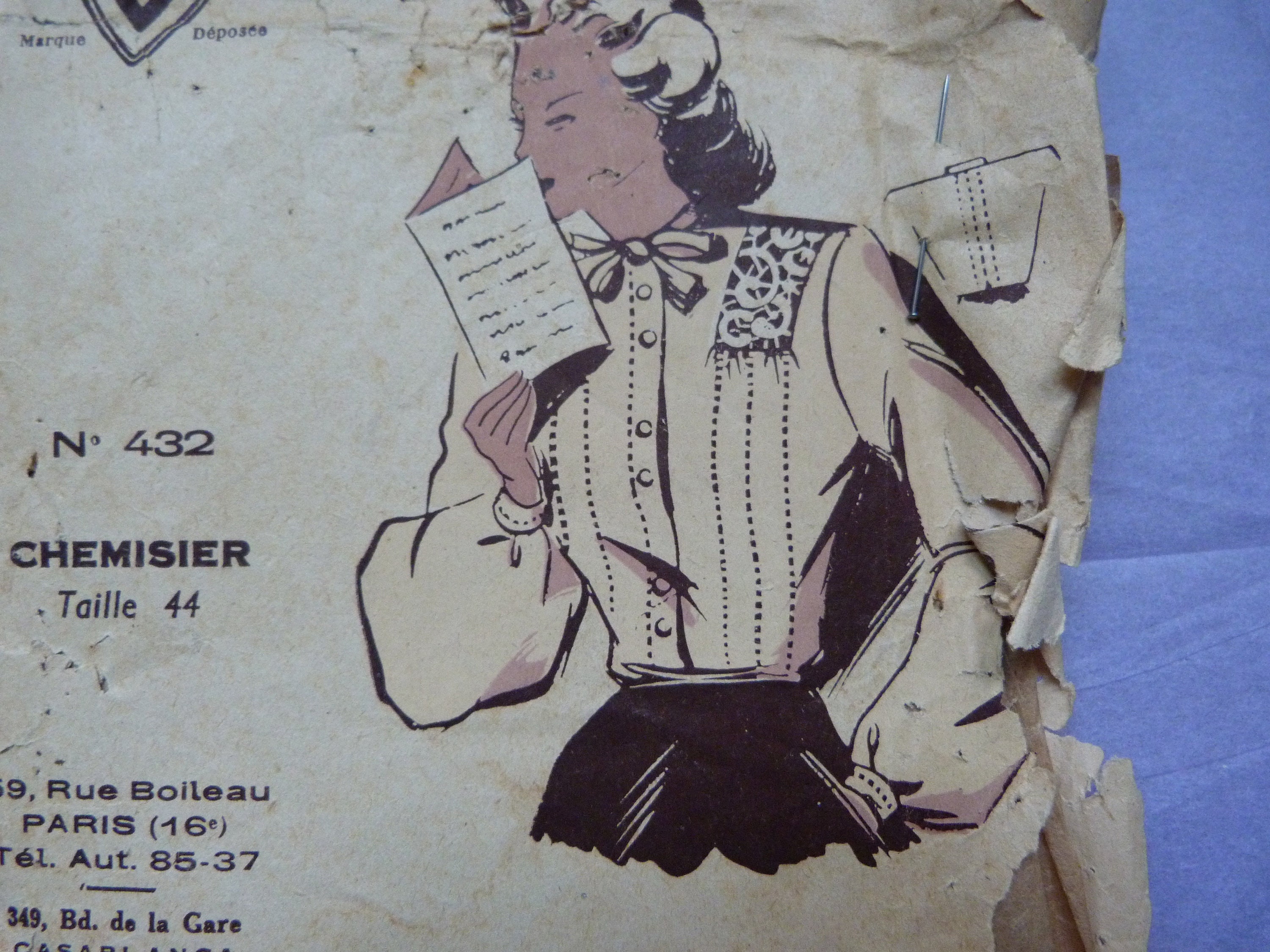 Rare Vintage 1930’s French Dressmaking Pattern “patrions Paris” - 432 ...