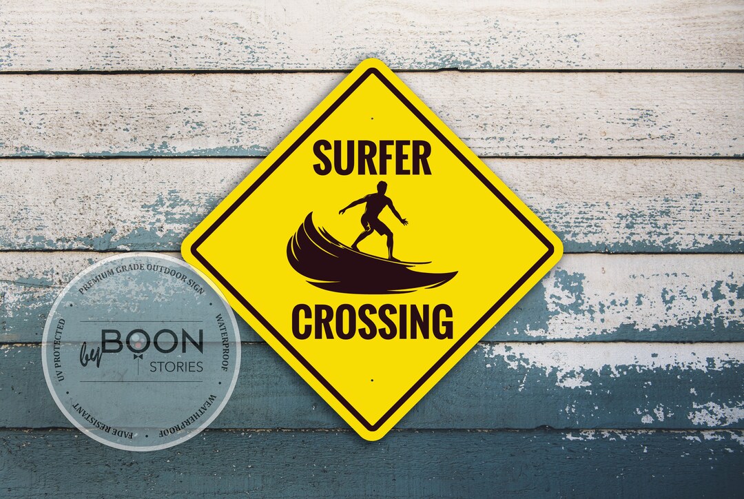 Custom Surfer Crossing Sign Surfing Gift Custom Xing Sign Reflective ...