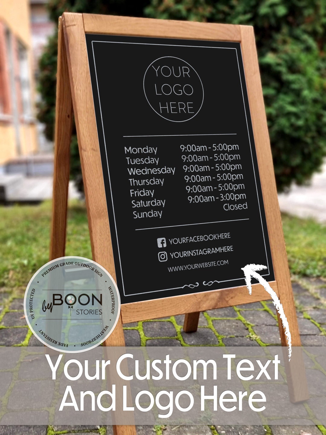 Custom Sidewalk Sign | A-frame Sign | Business Sign | Custom Hours Sign ...