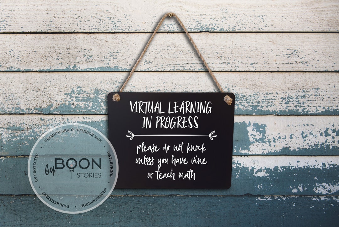 Custom Virtual Learning Sign Hanging Sign Custom Design Sign Custom ...