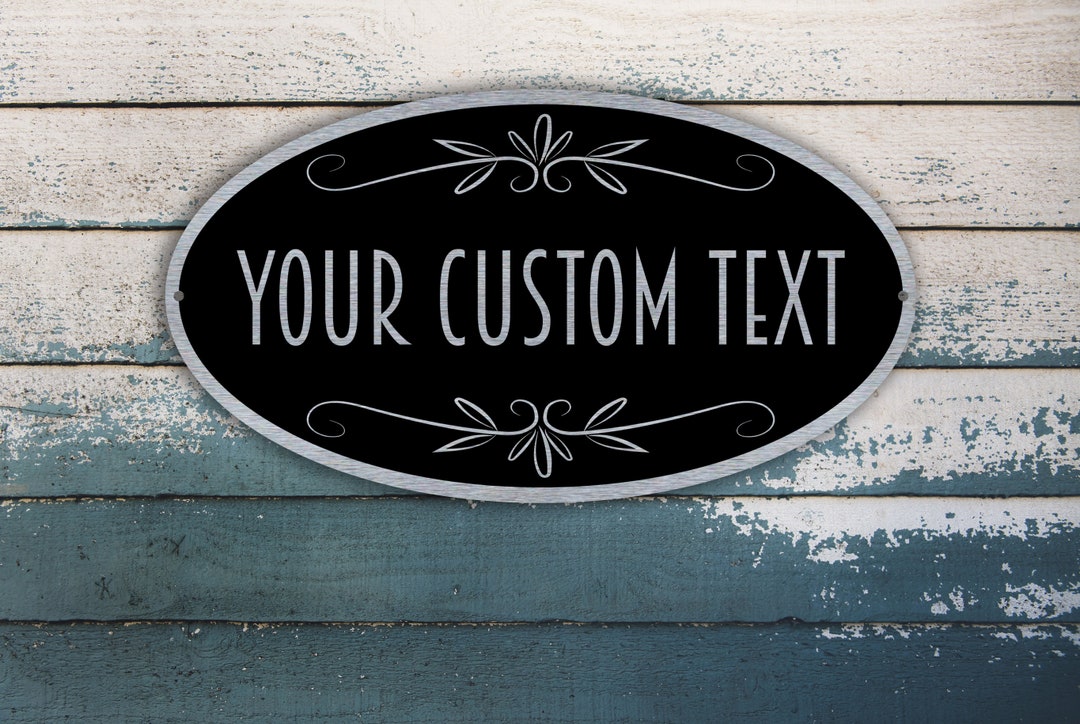 SILVER Custom Text Sign | Custom Text Plaque | Personalised Sign ...