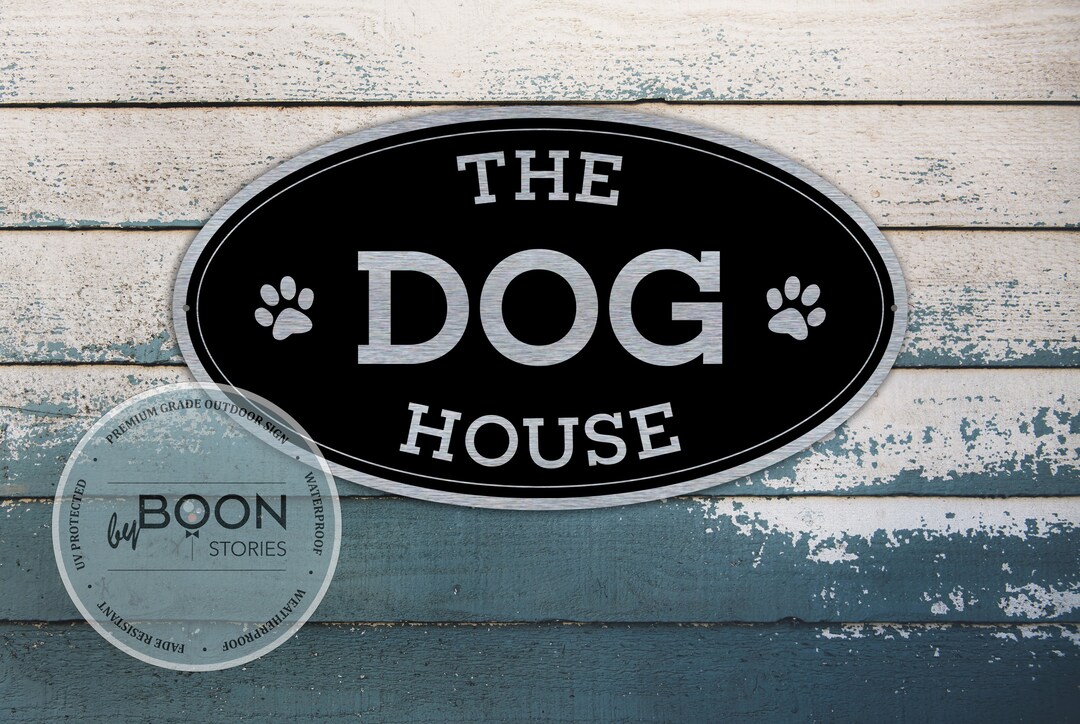 Custom the Dog House Sign | Oval Metal Sign | Pet Accessories | Door ...