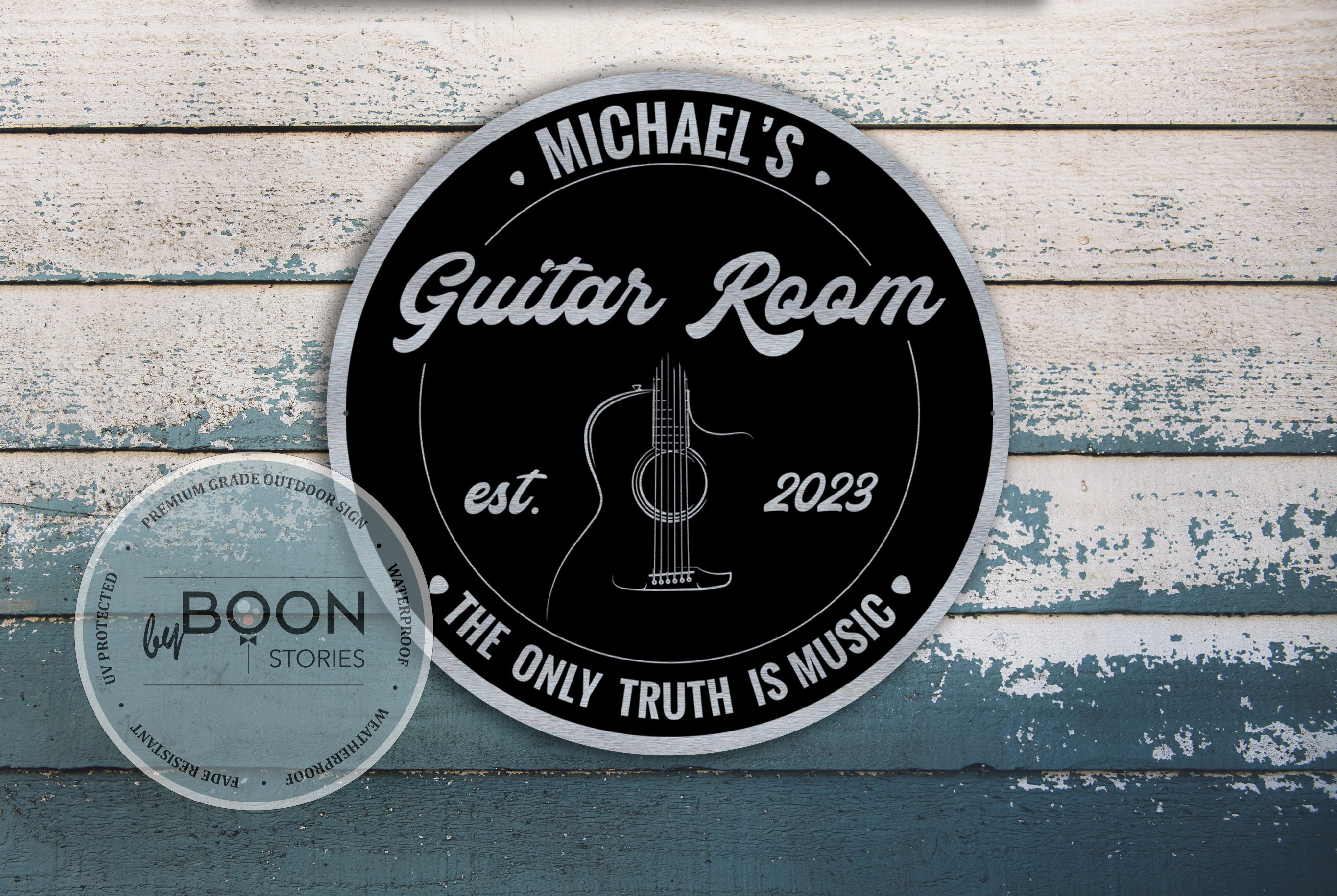 Custom Guitar Room Sign Gift for Musician Round Music Room - Etsy
