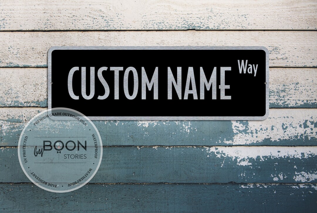 Custom Street Name Sign: Brushed Metal Plaque - Etsy