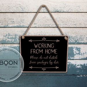 Custom Working From Home Sign | Custom Hanging Sign | Custom Design ...