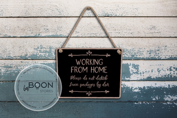 Custom Working From Home Sign Custom Hanging Sign Custom | Etsy