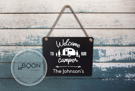 Custom Welcome to Our Camper Sign Custom Camper Hanging Sign | Etsy