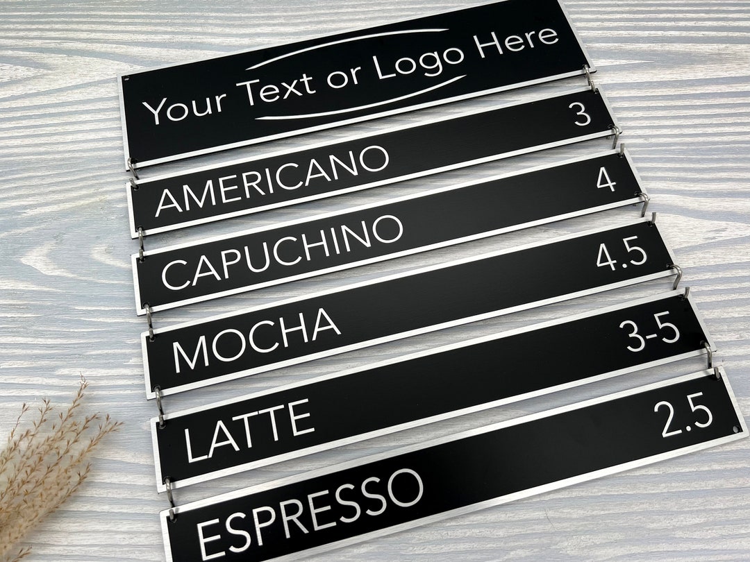 Elegant Metal Wall-hanging Menu Sign Cafe Wall Menu Hanging Cafe Menu ...