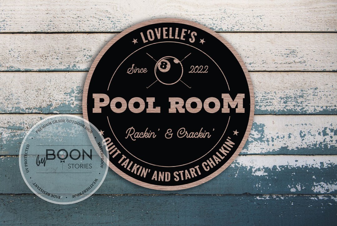 Custom Pool Room Sign | Billiard Room Sign | Personalized Sign | Bar ...