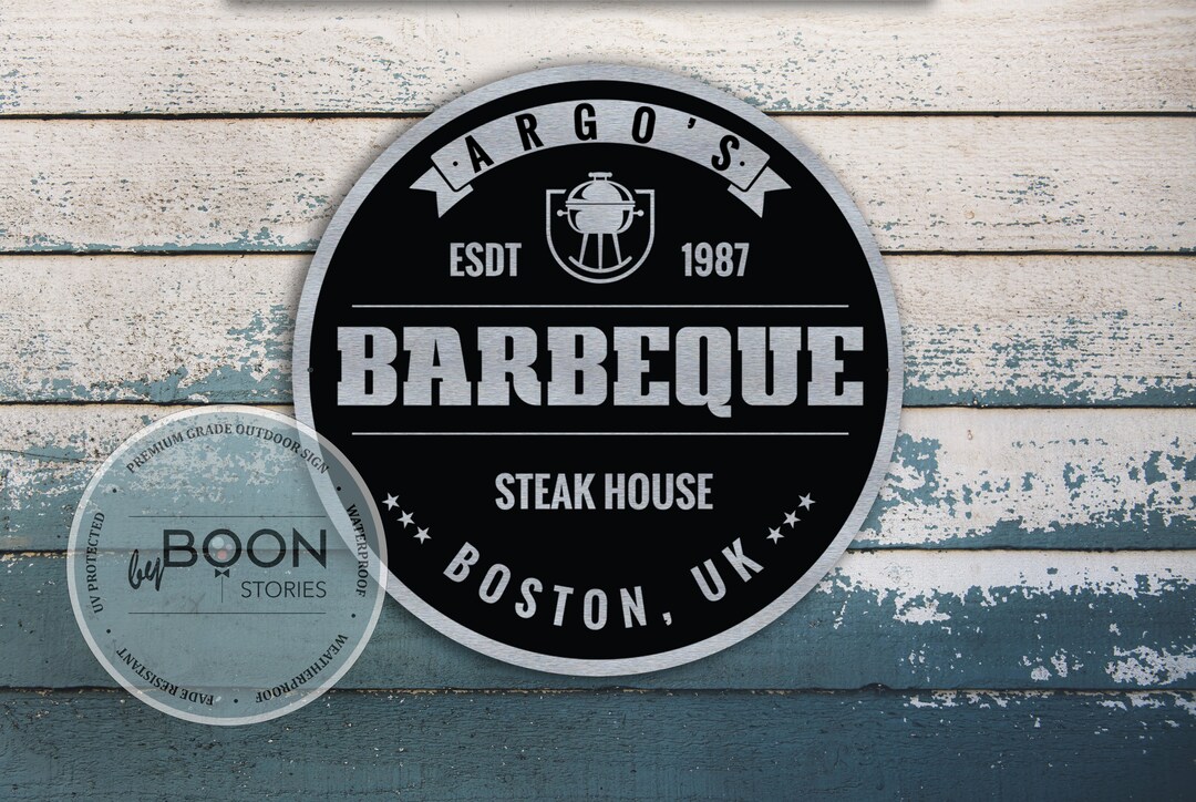 Custom Barbeque Sign Bar and Grill Sign Steak House Sign Bar Decor Man ...