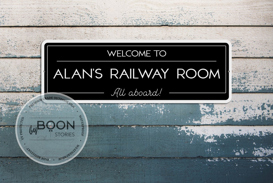 Welcome Railway Room Sign | Train Lover Sign | Custom Train Station ...