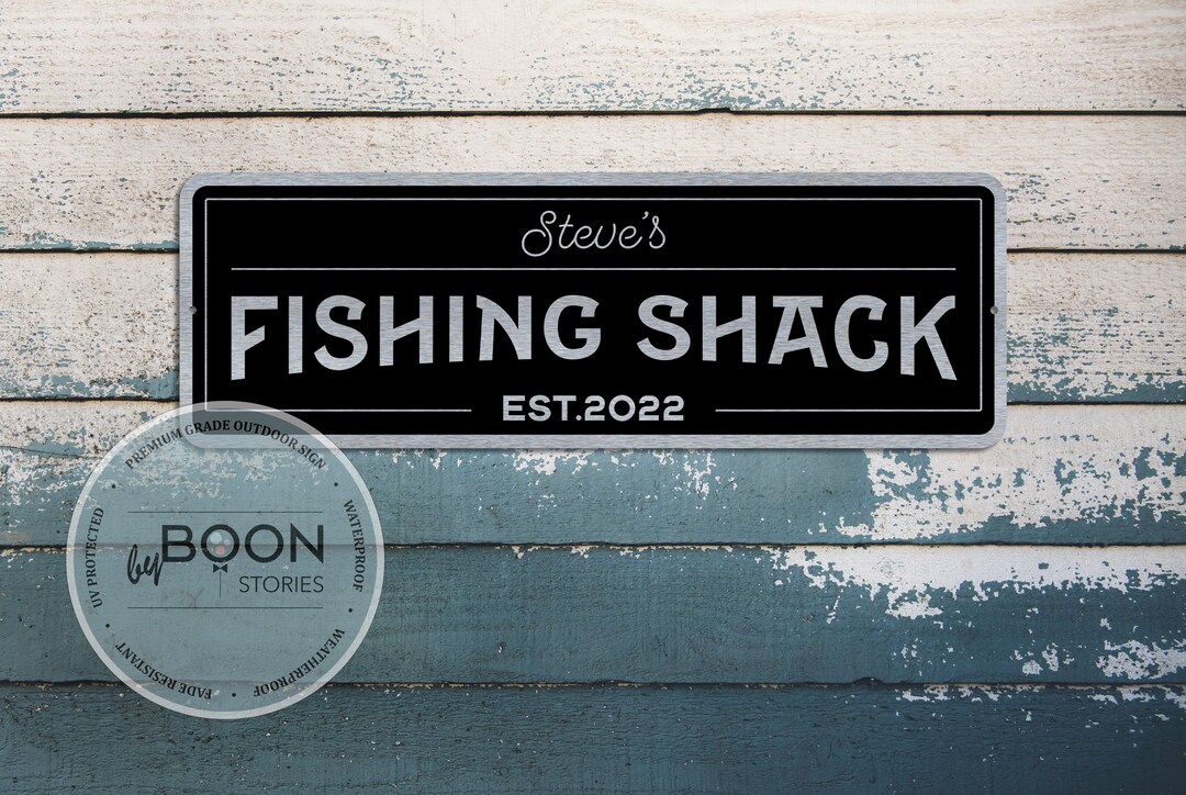 Fishing Shack Sign Custom Metal Fish Lover Lake House Decor Fisherman ...
