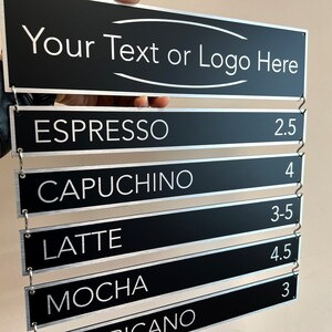 Elegant Metal Wall-hanging Menu Sign Cafe Wall Menu Hanging Cafe Menu ...